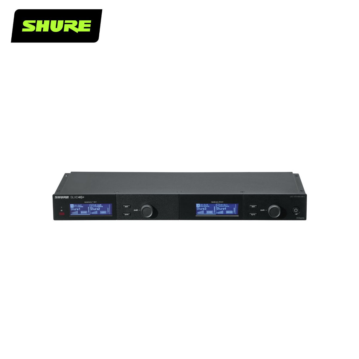 SLXD4QDAN+ Quad Channel Receiver with Dante Audio – Shure Singapore