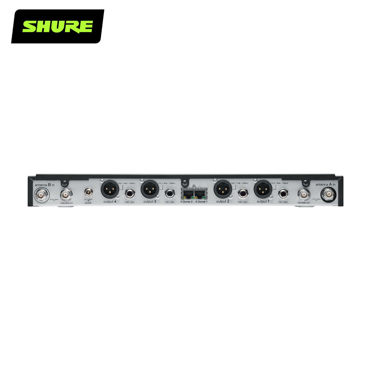 SLXD4QDAN+ Quad Channel Receiver with Dante Audio – Shure Singapore